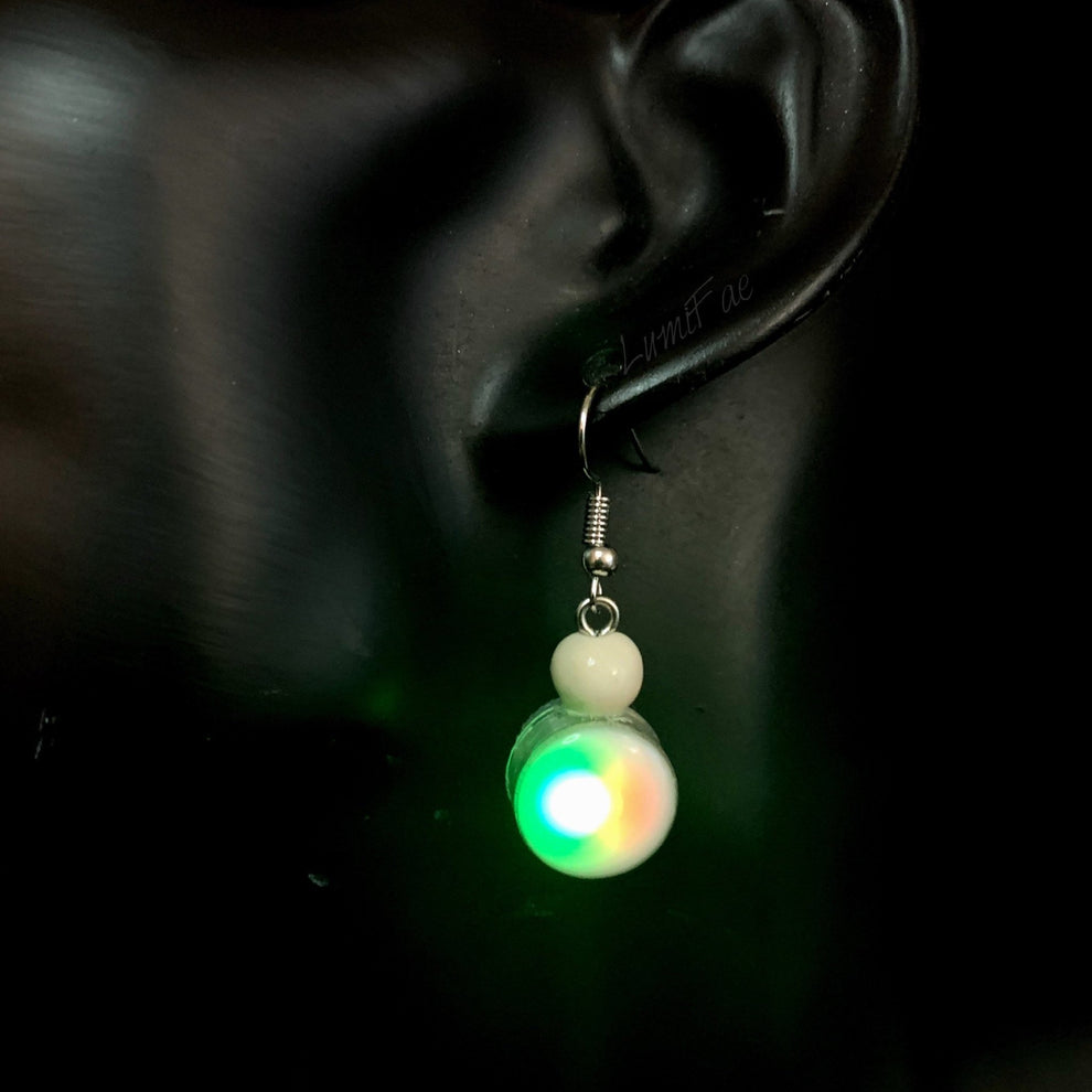 Color Changing LED Bauble Earrings - Light up Jewelry, Handmade - Lumi ...