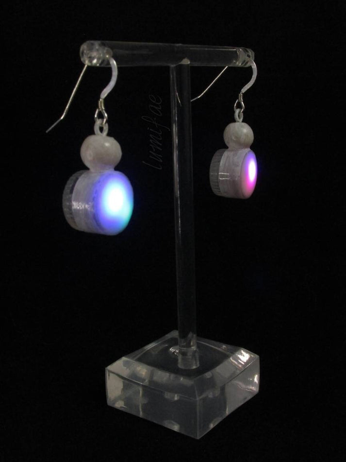 Color Changing LED Bauble Earrings - Light Up Handmade Jewelry - LumiFae