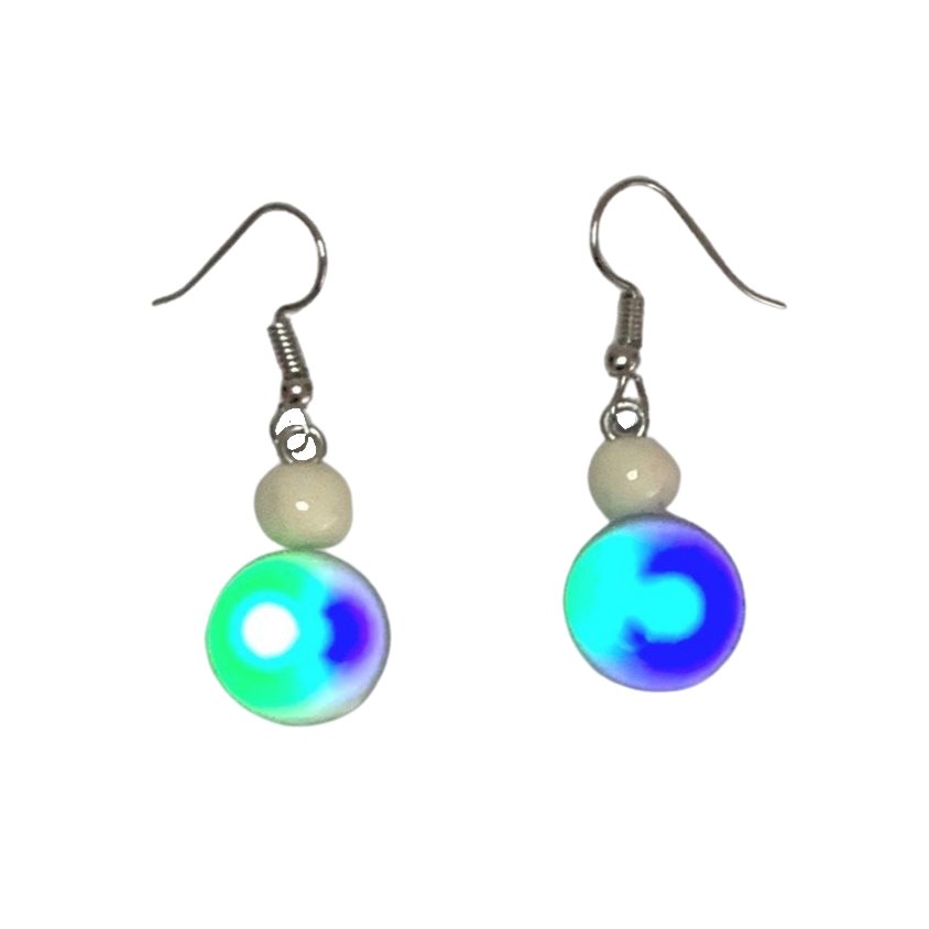 Color Changing LED Bauble Earrings - Light Up Handmade Jewelry - LumiFae