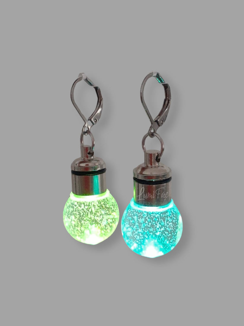 LED Bubble Earrings - Light Up Jewelry - Handmade - LumiFae