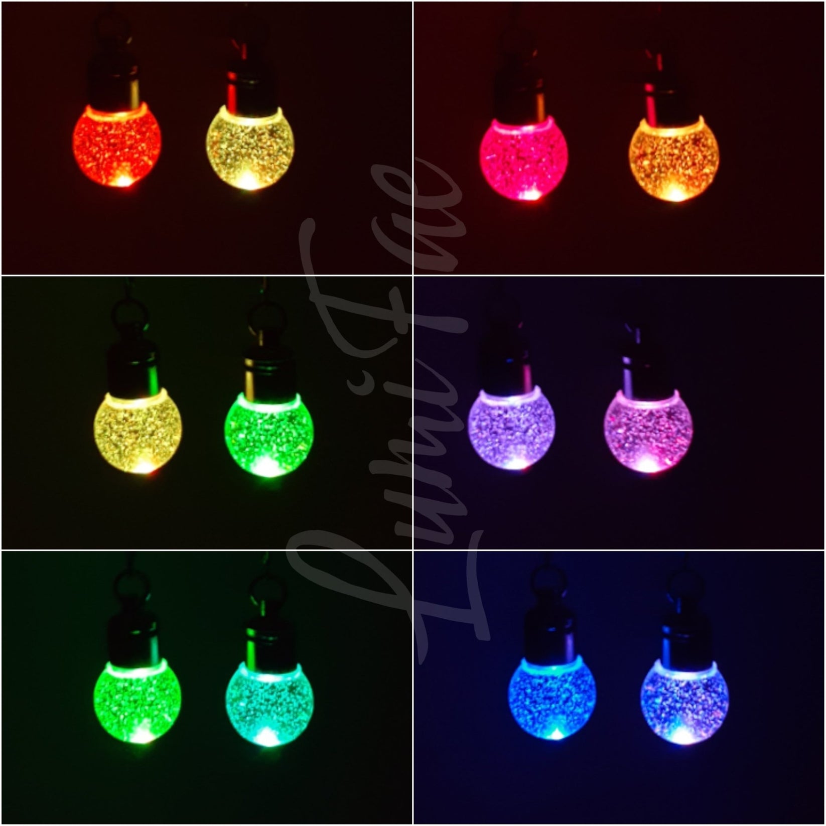 LED Bubble Earrings - Light Up Jewelry - Handmade - LumiFae